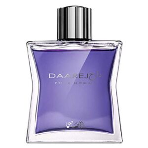 daarej for men edp – eau de parfum 100ml (3.4 oz) | oriental fragrance for every occasion | enchanting patchouli, sandalwood with subtle essence of vanilla and rose | elegant bottle | by rasasi