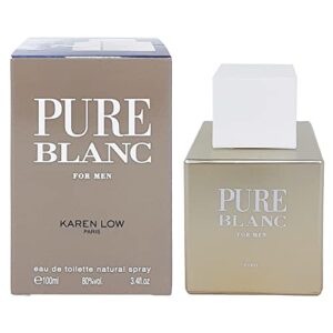 karen low pure blanc 3.4 oz edt spray mens new