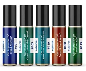 men’s top 5 niche cologne impressions #1 (generic versions of niche designer fragrance) sampler gift set of 5 10.35ml roll-ons