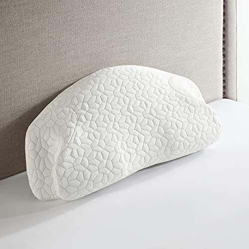 Sleep Philosophy Angel Winged Contour Cervical Memory Foam Pillow, for Back Stomach, Ergonomic Neck Support with Super Soft Removable Rayon from Bamboo Cover White, 27.5" L x 13" W x 4.5" H