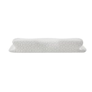 Sleep Philosophy Angel Winged Contour Cervical Memory Foam Pillow, for Back Stomach, Ergonomic Neck Support with Super Soft Removable Rayon from Bamboo Cover White, 27.5" L x 13" W x 4.5" H