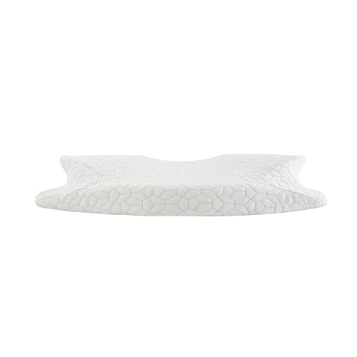 Sleep Philosophy Angel Winged Contour Cervical Memory Foam Pillow, for Back Stomach, Ergonomic Neck Support with Super Soft Removable Rayon from Bamboo Cover White, 27.5" L x 13" W x 4.5" H