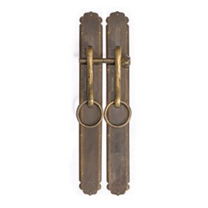 hardware philosophy double stitch brass cabinet strip hardware backplate pulls set 16″