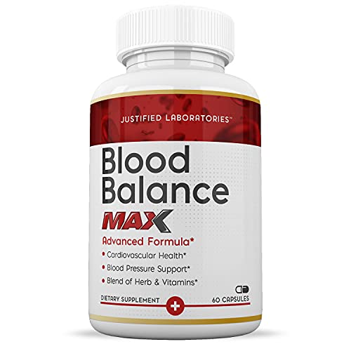 Justified Laboratories (2 Pack) Blood Balance Max 1295MG Formula All Natural Supplement Pills 120 Capsules