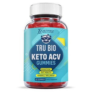 Justified Laboratories (3 Pack) Tru Bio Keto Gummies 1000MG ACV with Pomegranate Juice Beet Root B12 180 Gummys