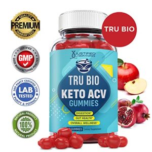 Justified Laboratories (3 Pack) Tru Bio Keto Gummies 1000MG ACV with Pomegranate Juice Beet Root B12 180 Gummys