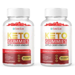 Sure Slim Keto Gummies - Vegan, Non GMO - Sure Slim ACV Keto Gummies with Apple Cider Vinegar, Sureslim Keto Gummies with ACV for Ketosis, Advanced Formula Ketogenic (2 Pack)