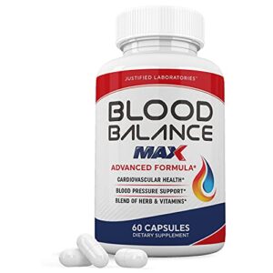 justified laboratories blood balance max 1295mg formula all natural supplement pills 60 capsules