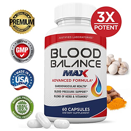 Justified Laboratories Blood Balance Max 1295MG Formula All Natural Supplement Pills 60 Capsules