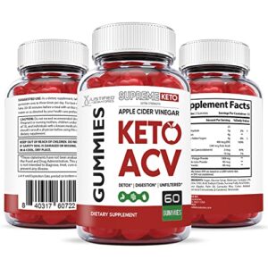 Justified Laboratories (3 Pack) Supreme Keto ACV Gummies 1000MG with Pomegranate Juice Beet Root B12 180 Gummys