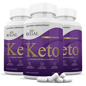 (3 Pack) Regal Keto Pills 800MG Includes Apple Cider Vinegar goBHB Exogenous Ketones Advanced Ketosis Support for Men Women 180 Capsules