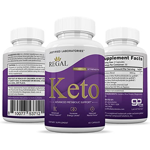 (3 Pack) Regal Keto Pills 800MG Includes Apple Cider Vinegar goBHB Exogenous Ketones Advanced Ketosis Support for Men Women 180 Capsules