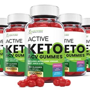 Justified Laboratories (5 Pack) Active Keto ACV Gummies 1000MG with Pomegranate Juice Beet Root B12 300 Gummys