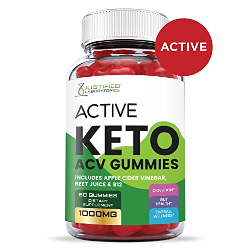 Justified Laboratories (5 Pack) Active Keto ACV Gummies 1000MG with Pomegranate Juice Beet Root B12 300 Gummys