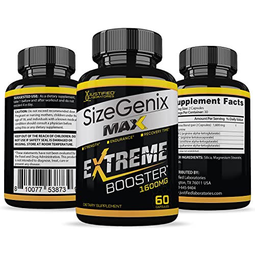 (2 Pack) Sizegenix Max 1600MG All Natural Advanced Men's Health Formula 120 Capsules