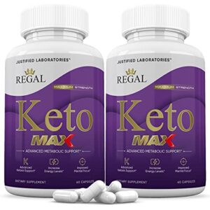 (2 pack) regal keto max keto pills 1200mg includes includes apple cider vinegar gobhb exogenous ketones advanced ketosis support for men women 120 capsules