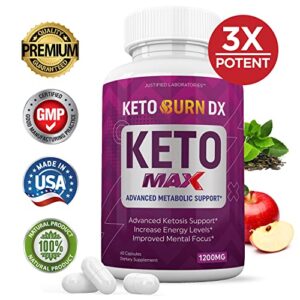 (3 Pack) Keto Burn DX Max Pills 1200MG Includes Includes Apple Cider Vinegar goBHB Exogenous Ketones Advanced Ketosis Support for Men Women180 Capsules