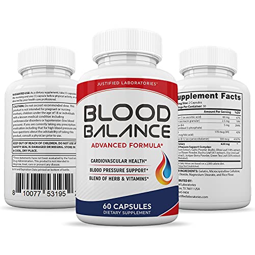 (2 Pack) Blood Balance Advanced Formula 620MG All Natural Formula Supplement Pills 120 Capsules