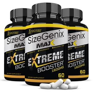 (3 pack) sizegenix max 1600mg all natural advanced men’s health formula 180 capsules