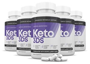 (5 pack) keto 3ds pills includes apple cider vinegar gobhb exogenous ketones advanced ketogenic supplement ketosis support for men women 300 capsules