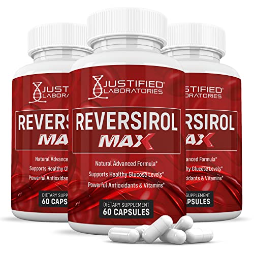 (3 Pack) Reversirol Max 1295MG Formula All Natural Cardiovascular Support Supplement Pills 180 Capsules