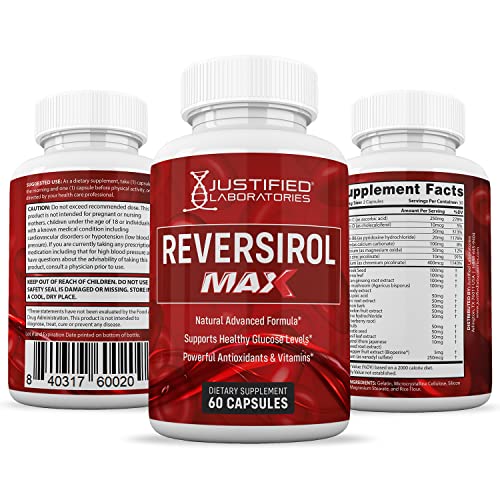 (3 Pack) Reversirol Max 1295MG Formula All Natural Cardiovascular Support Supplement Pills 180 Capsules