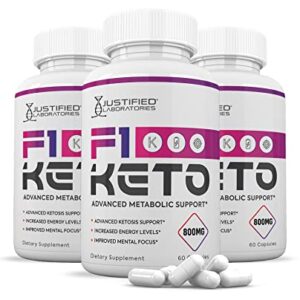 (3 Pack) F1 Keto Pills 800MG Includes goBHB Exogenous Ketones Advanced Ketosis Support for Men Women 180 Capsules