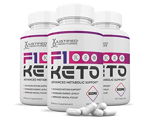 (3 Pack) F1 Keto Pills 800MG Includes goBHB Exogenous Ketones Advanced Ketosis Support for Men Women 180 Capsules