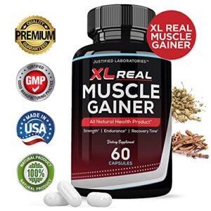 XL Real Muscle Gainer All Natural Advanced Men's Heath Formula 60 Capsules