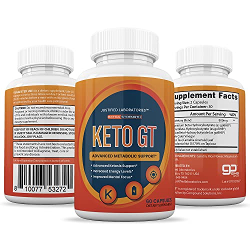 (5 Pack) Keto GT Advanced Includes Apple Cider Vinegar goBHB Exogenous Ketones Keto Pills Supplement Premium Ketosis Support for Men Women 300 Capsules