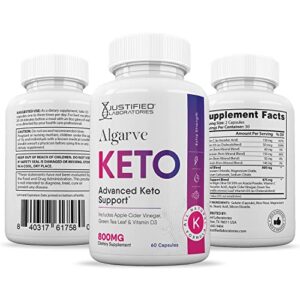 Justified Laboratories Algarve Keto ACV Pills 1275MG Formulated with Apple Cider Vinegar Keto Support Blend 60 Capsules