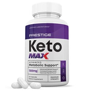 prestige keto max 1200mg pills includes apple cider vinegar gobhb strong exogenous ketones advanced ketogenic supplement ketosis support for men women 60 capsules