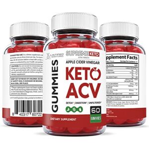 Justified Laboratories (5 Pack) Supreme Keto ACV Gummies 1000MG with Pomegranate Juice Beet Root B12 300 Gummys