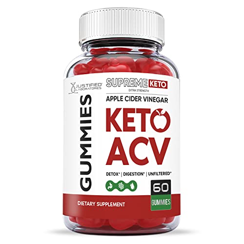 Justified Laboratories (5 Pack) Supreme Keto ACV Gummies 1000MG with Pomegranate Juice Beet Root B12 300 Gummys