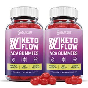 Justified Laboratories (2 Pack) Keto Flow ACV Gummies 1000MG with Pomegranate Juice Beet Root B12 120 Gummys