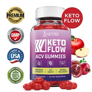 Justified Laboratories (2 Pack) Keto Flow ACV Gummies 1000MG with Pomegranate Juice Beet Root B12 120 Gummys