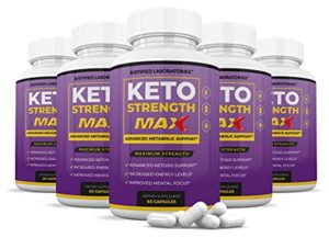 (5 pack) keto strength max 1200mg pills includes apple cider vinegar gobhb strong exogenous ketones advanced ketogenic supplement ketosis support for men women 300 capsules