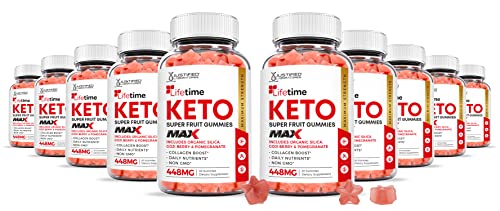 Justified Laboratories (10 Pack) Lifetime Keto Max Gummies 448MG Contains Organic Bamboo Acai Berry with Pomegranate Juice 600 Gummys