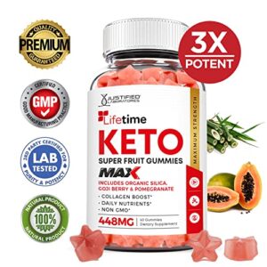 Justified Laboratories (10 Pack) Lifetime Keto Max Gummies 448MG Contains Organic Bamboo Acai Berry with Pomegranate Juice 600 Gummys