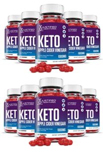 justified laboratories (10 pack) keto apple cider vinegar gummies 1000mg acv made from the mother with pomegranate juice beet root b12 600 gummys