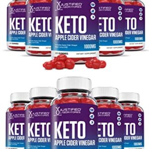 Justified Laboratories (10 Pack) Keto Apple Cider Vinegar Gummies 1000MG ACV Made from The Mother with Pomegranate Juice Beet Root B12 600 Gummys