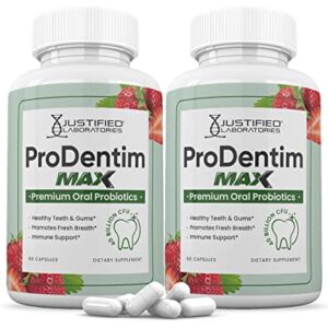 (2 Pack) Prodentim Max 40 Billion CFU Oral Probiotic Supports Strong Healthy Gums Teeth Bad Breath 120 Capsules