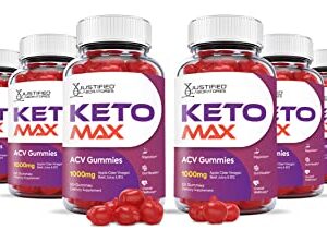 Justified Laboratories (10 Pack) Keto Max ACV Gummies 1000MG with Pomegranate Juice Beet Root B12 600 Gummys