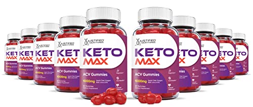 Justified Laboratories (10 Pack) Keto Max ACV Gummies 1000MG with Pomegranate Juice Beet Root B12 600 Gummys