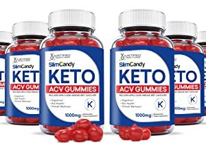 Justified Laboratories (10 Pack) Slim Candy Keto ACV Gummies 1000MG with Pomegranate Juice Beet Root B12 600 Gummy