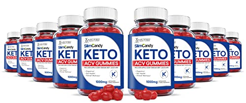 Justified Laboratories (10 Pack) Slim Candy Keto ACV Gummies 1000MG with Pomegranate Juice Beet Root B12 600 Gummy