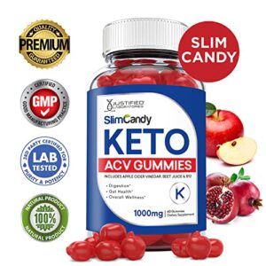 Justified Laboratories (10 Pack) Slim Candy Keto ACV Gummies 1000MG with Pomegranate Juice Beet Root B12 600 Gummy