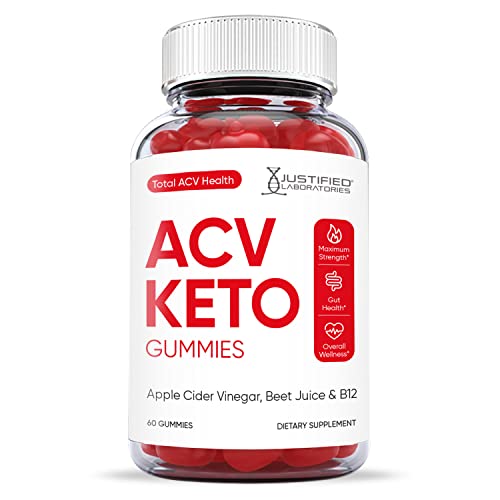 Justified Laboratories (10 Pack) Total ACV Heath Keto Gummies 1000MG with Pomegranate Juice Beet Root B12 600 Ketos Gummys