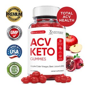 Justified Laboratories (10 Pack) Total ACV Heath Keto Gummies 1000MG with Pomegranate Juice Beet Root B12 600 Ketos Gummys