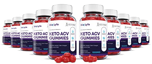 Justified Laboratories (10 Pack) Bio Lyfe Keto ACV Gummies 1000MG with Pomegranate Juice Beet Root B12 600 Gummys